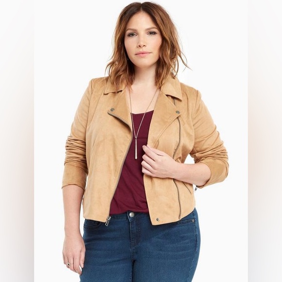 torrid | Jackets & Coats | Torrid Faux Suede Moto Jacket Size 4 | Poshmark